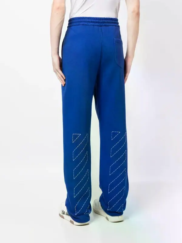 Off-White Diag-stripe Embroidered Track Pants - Blue