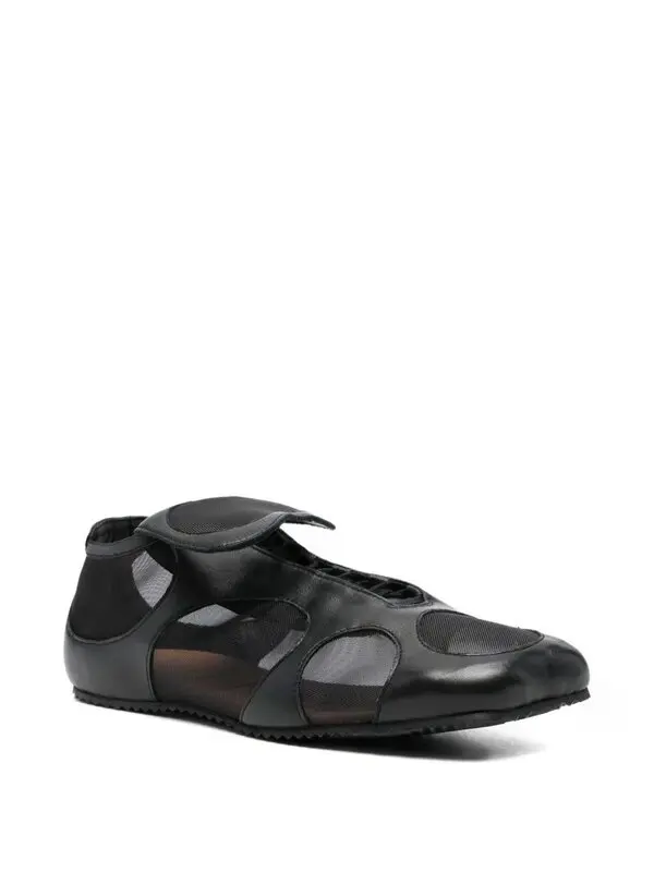 EGONLAB Cut-out Leather Sneakers - Black