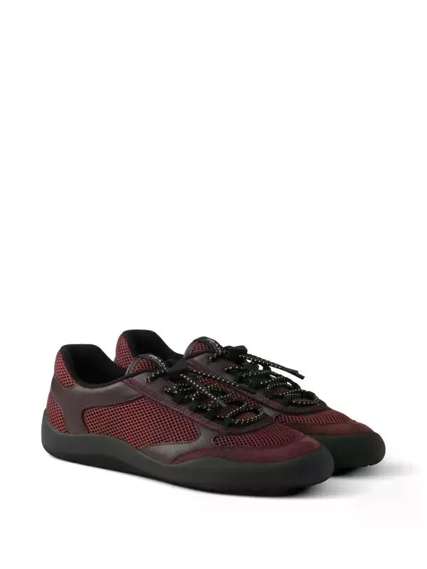 Prada Speedrock Mesh Fabric Sneakers - Red