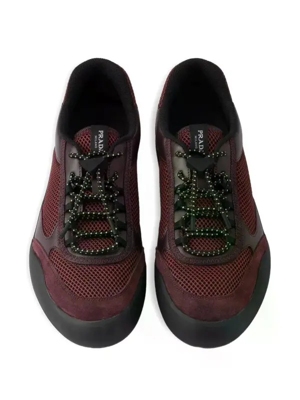 Prada Speedrock Mesh Fabric Sneakers - Red