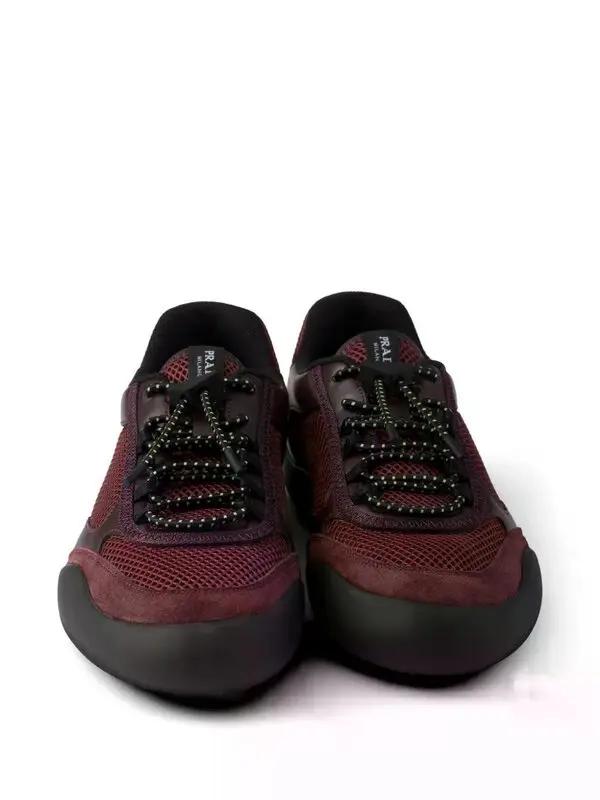 Prada Speedrock Mesh Fabric Sneakers - Red