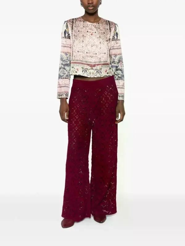 Eric Bompard Crocheted Trousers - Red