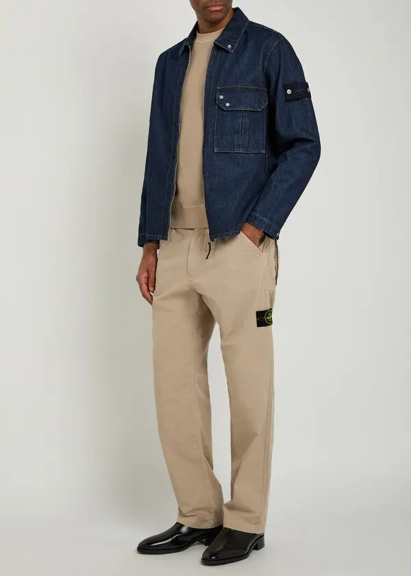 Stone Island Cotton Ripstop Straight-leg Trousers