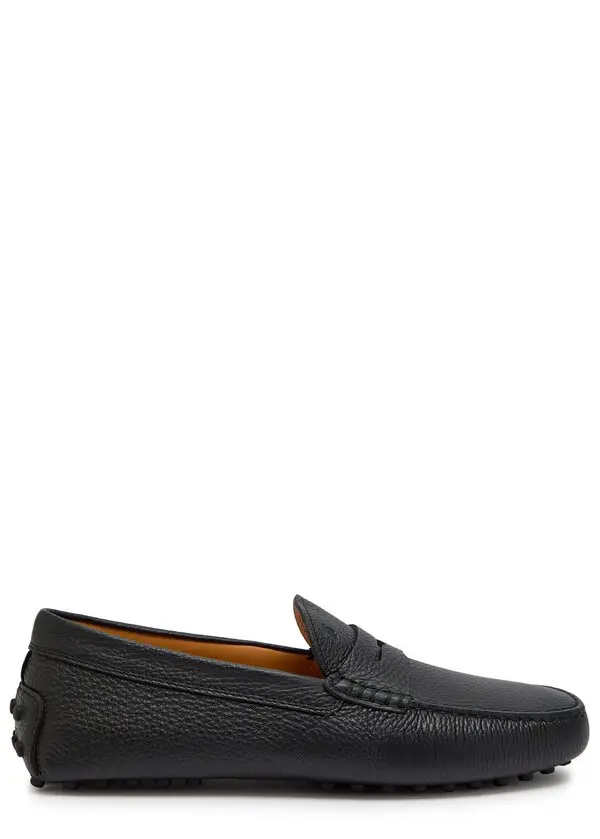 TOD'S Grained Leather Penny Loafers