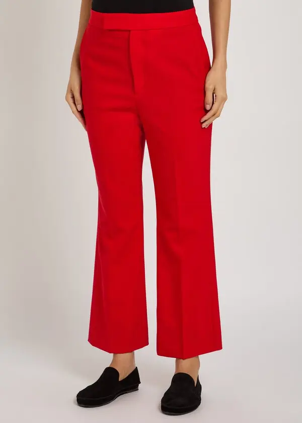 Maria Mcmanus High-waisted Stretch-wool Cropped Trousers