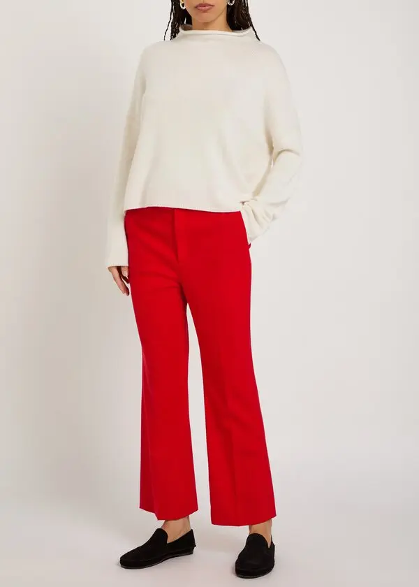 Maria Mcmanus High-waisted Stretch-wool Cropped Trousers