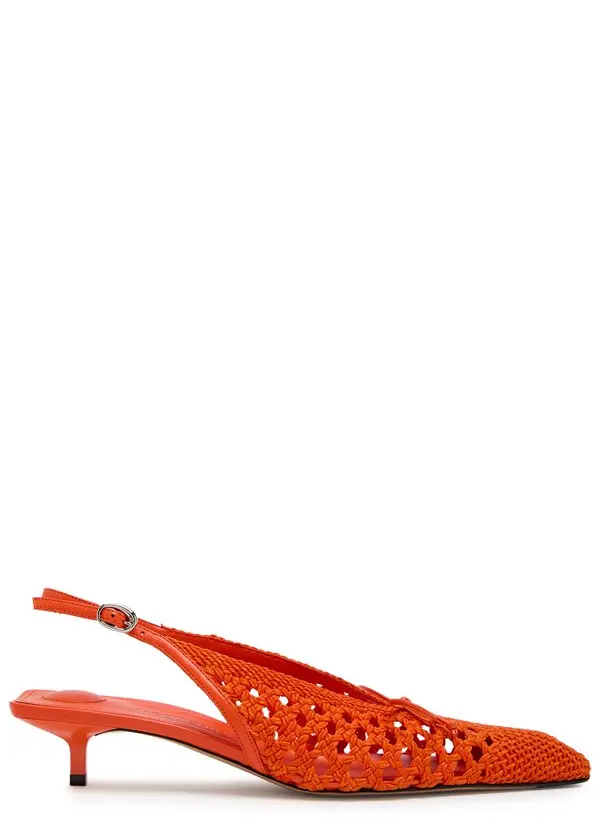 Jacquemus Woven Leather Slingback Pumps
