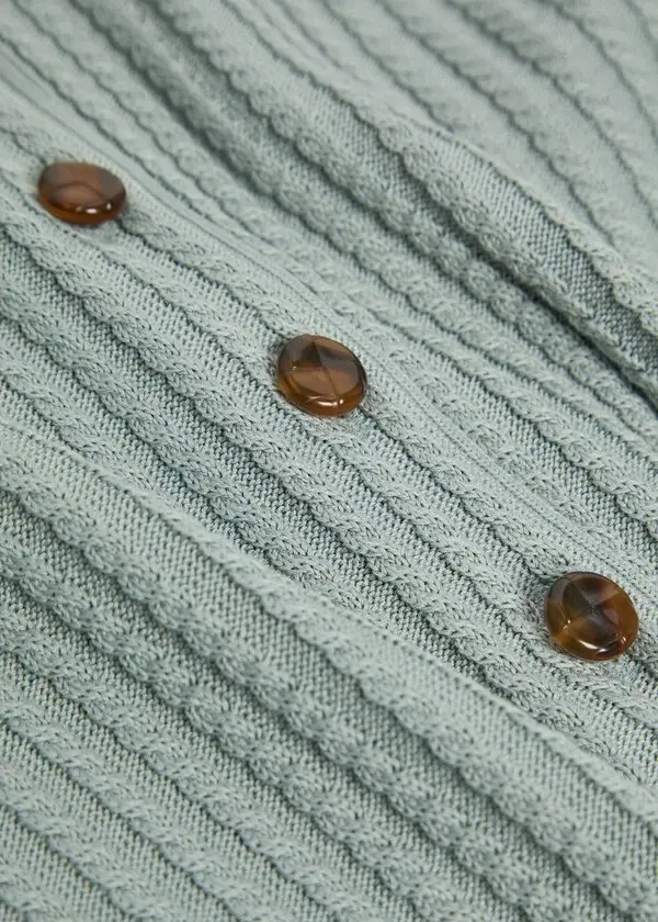 BLAZÉ MILANO Cable-knit Silk-blend Polo Top