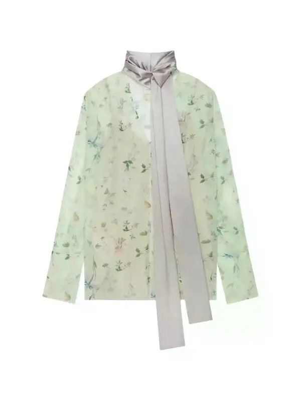 Givenchy Floral Pussy-bow Blouse