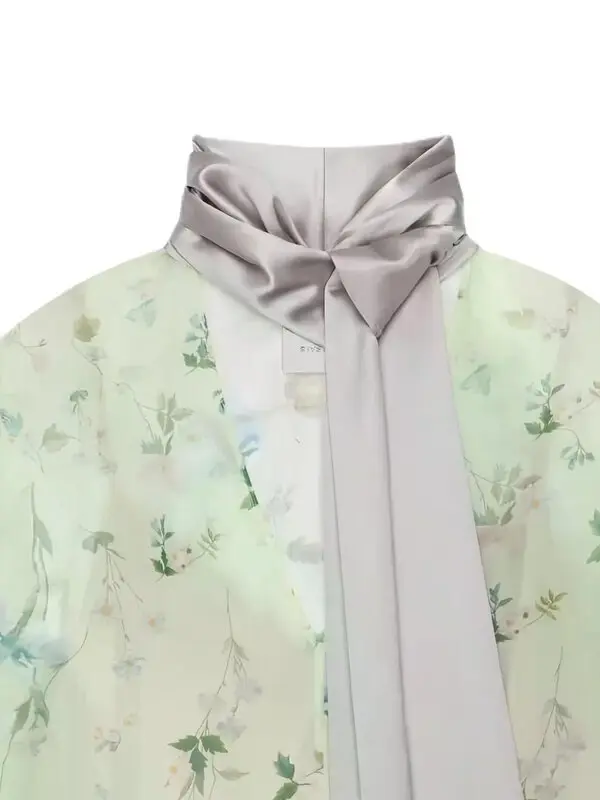Givenchy Floral Pussy-bow Blouse