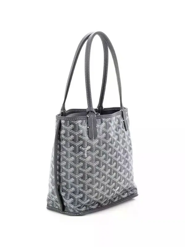 Goyard Anjou Reversible Tote Coated Canvas Mini Satchel - Grey