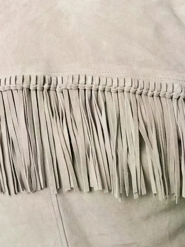 Amiri Textured Suede Fringe Shirt Jacket