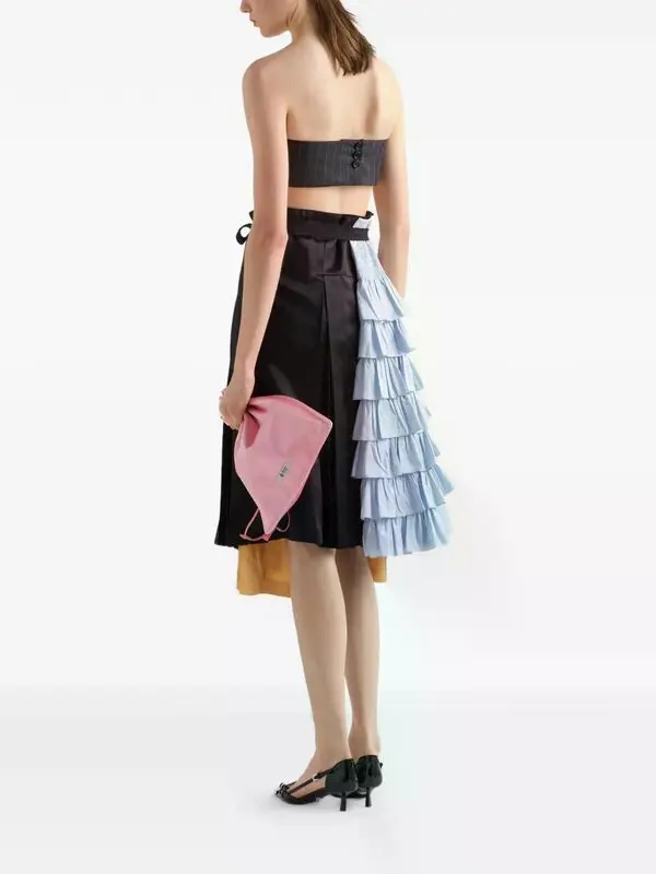 Prada Pinstripe Wool Bandeau Top - Grey