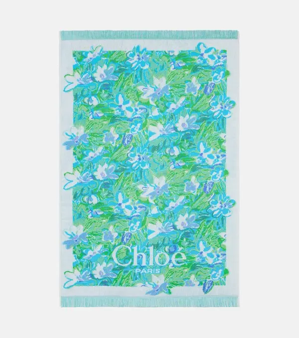 Chloé Floral Logo Cotton Terry Towel