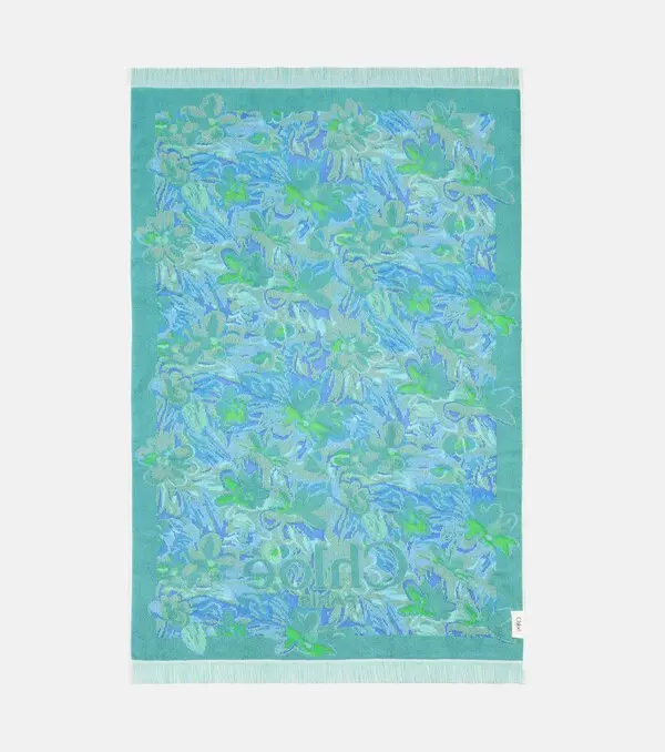 Chloé Floral Logo Cotton Terry Towel