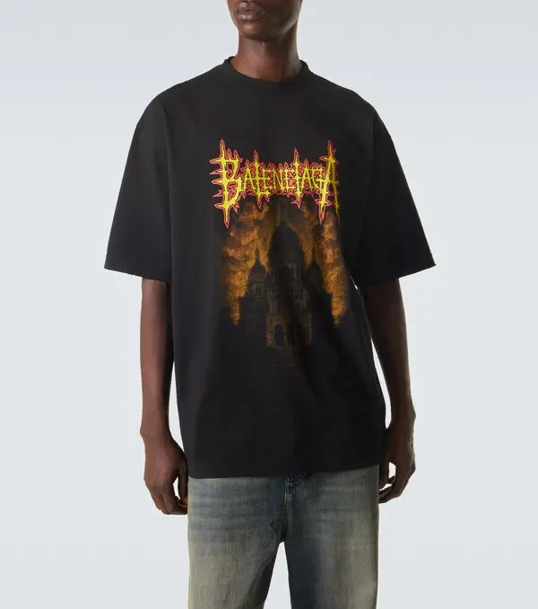 Balenciaga Printed Cotton Jersey T-shirt