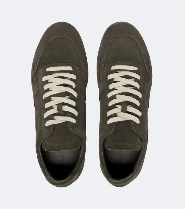 Rick Owens Minimal Suede Lace-up Sneakers - Grey