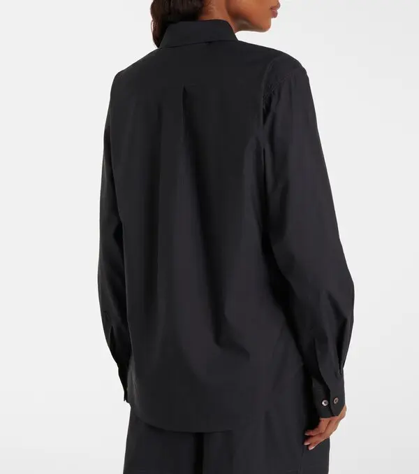LEMAIRE Cotton And Silk Blend Shirt In Squid Ink