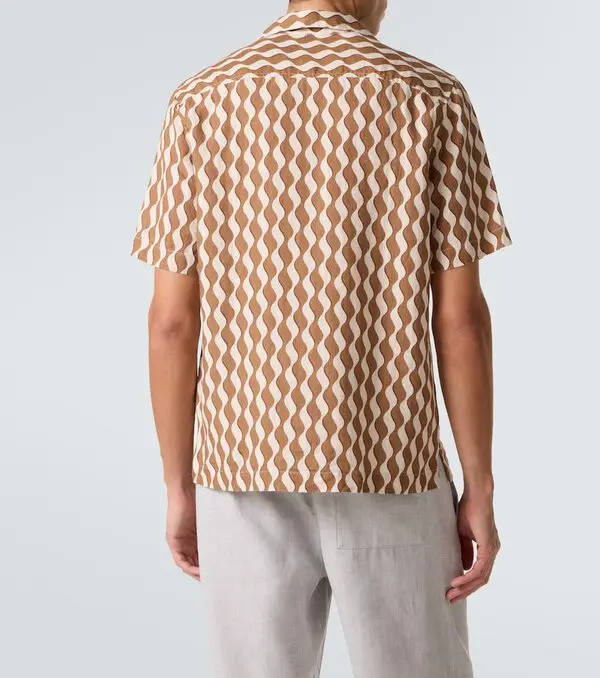 Frescobol Carioca Roberto Printed Linen Shirt - Brown