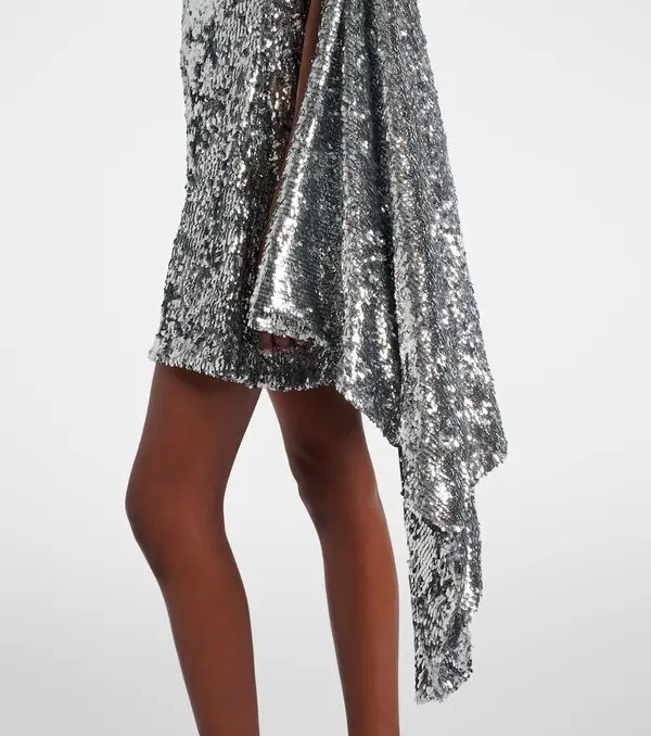 Coperni Zero Waste Draped Sequined Minidress