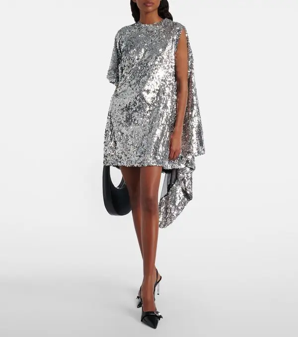 Coperni Zero Waste Draped Sequined Minidress