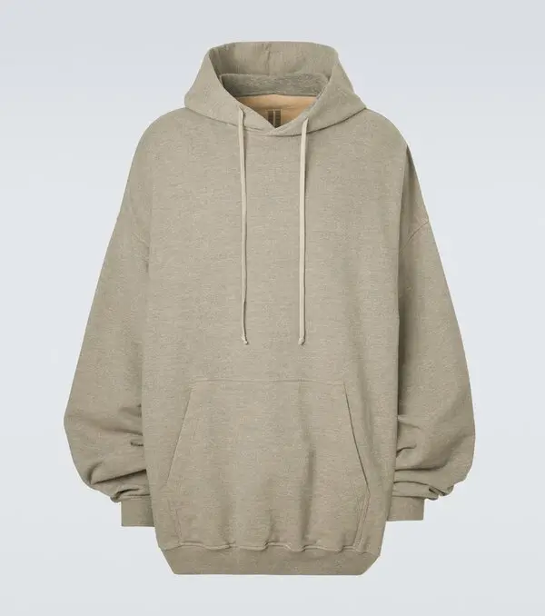 Rick Owens Hun Cotton-blend Jersey Hoodie - Grey