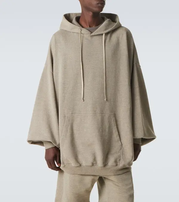 Rick Owens Hun Cotton-blend Jersey Hoodie - Grey