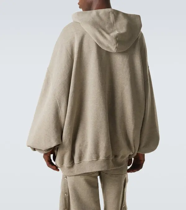 Rick Owens Hun Cotton-blend Jersey Hoodie - Grey