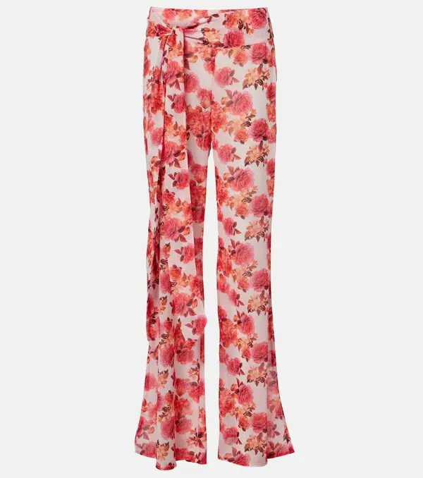BANANHOT Bowie Floral Fla Pants - Red