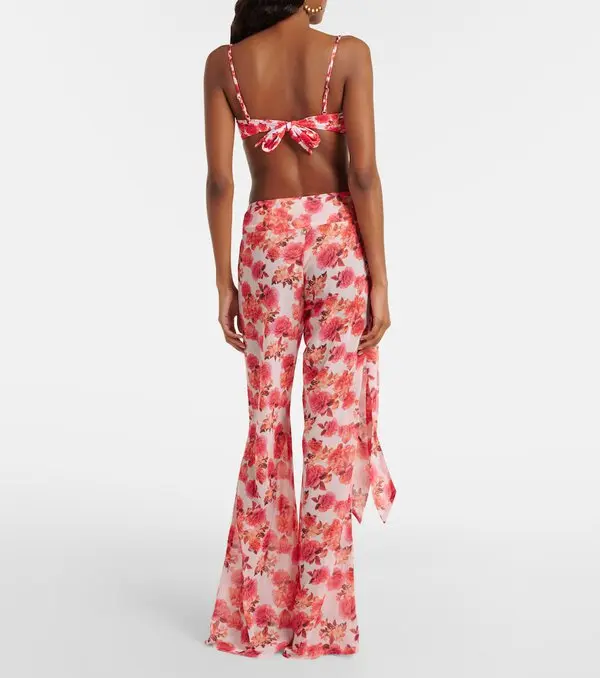 BANANHOT Bowie Floral Fla Pants - Red