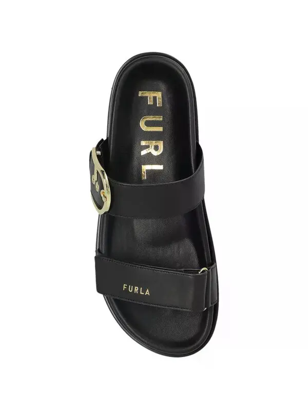 Furla Buckle Strap Sandals - Black