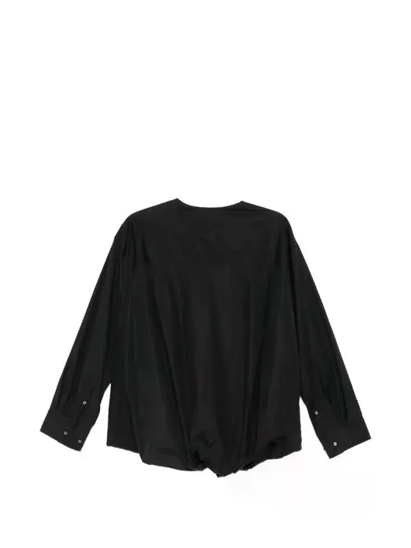JNBY V-neck Blouse With Button Cuffs And Elasticated Hem - Black