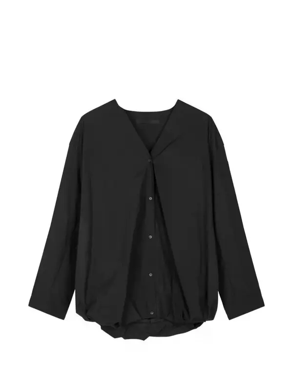 JNBY V-neck Blouse With Button Cuffs And Elasticated Hem - Black