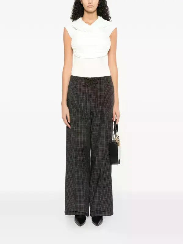 LESS Checked Drawstring Trousers