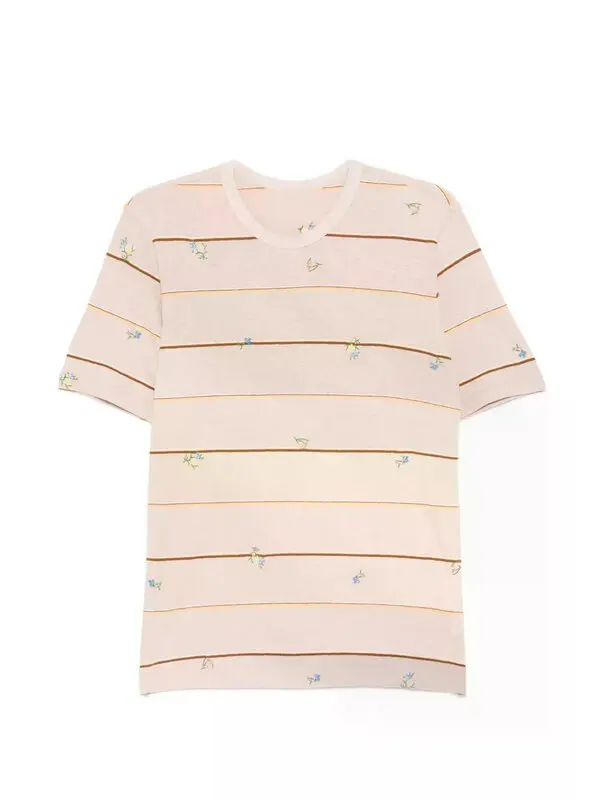 JNBY Embroidered Striped T-shirt - Brown