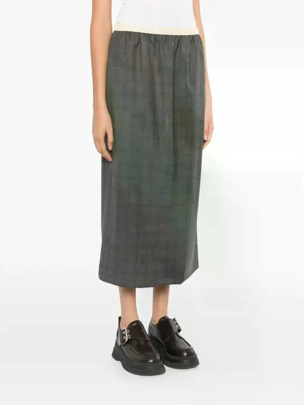 LESS H-line Checked Midi Skirt