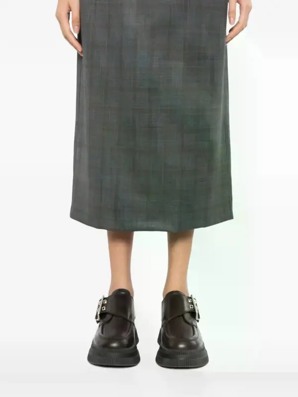 LESS H-line Checked Midi Skirt