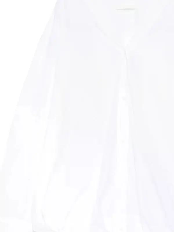 JNBY V-neck Blouse With Button Fastening And Puffball Hem - White