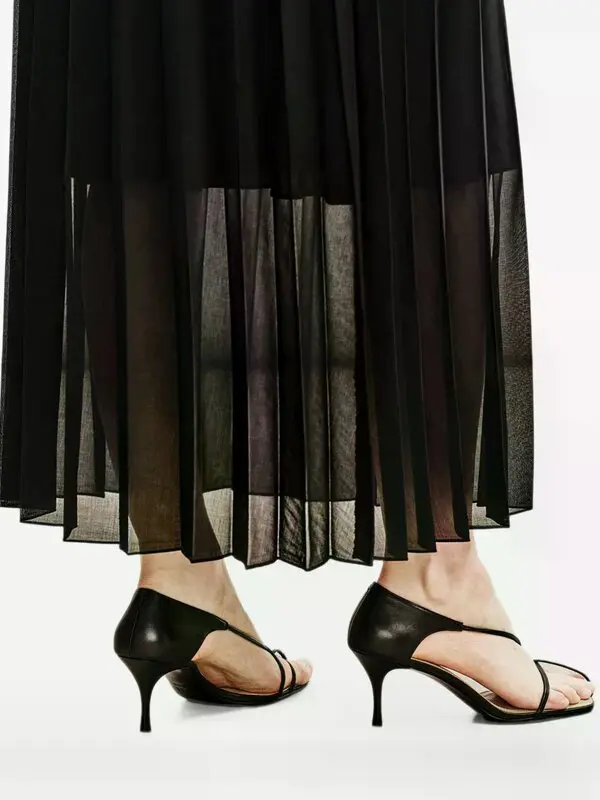 LESS Gradated Pleated Skirt With Organza Finish