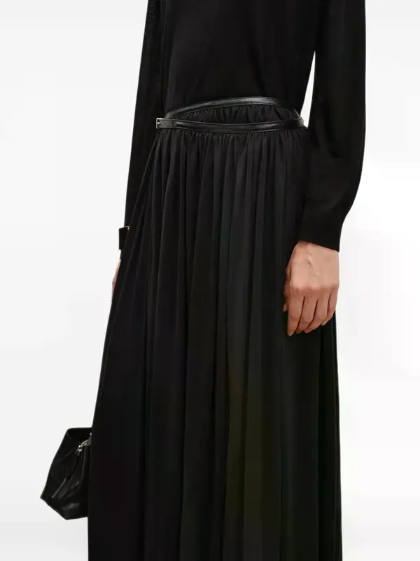 LESS Gradated Pleated Skirt With Organza Finish
