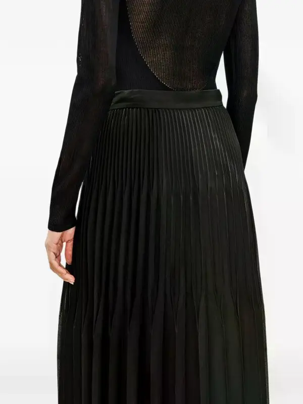 LESS Gradated Pleated Skirt With Organza Finish