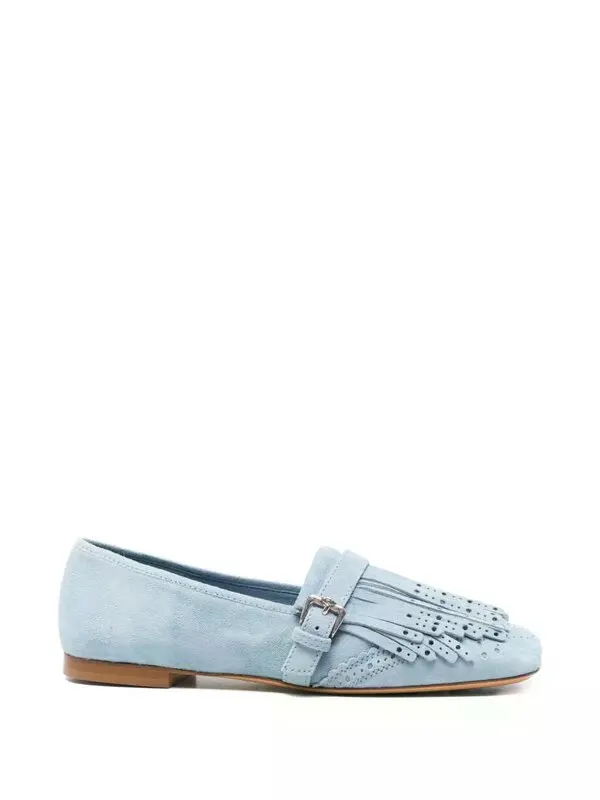 Ermanno Scervino Suede Fringed Buckle Loafers