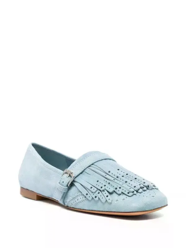 Ermanno Scervino Suede Fringed Buckle Loafers