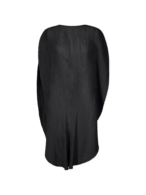 Issey Miyake Orbicular Pleats Open-sleeve Midi Dress - Black