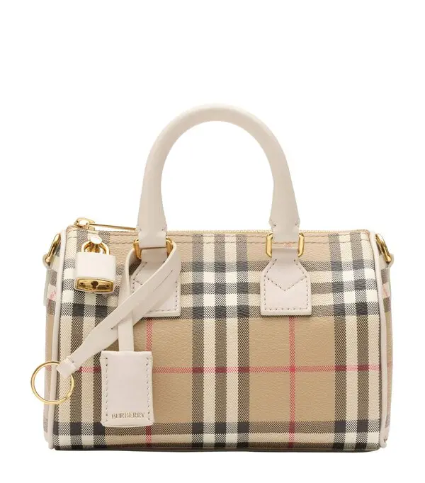 Burberry Mini Cotton Check Bowling Bag - Neutral