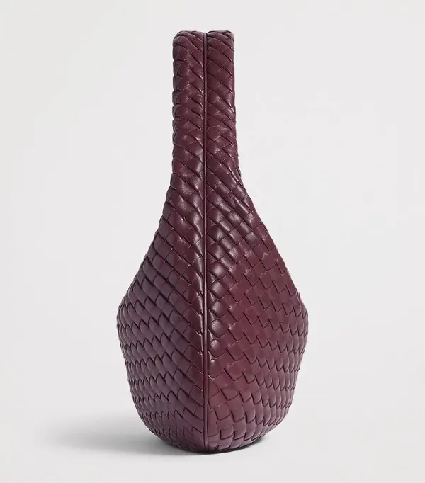 Bottega Veneta Intrecciato Leather Veneta Shoulder Bag - Red