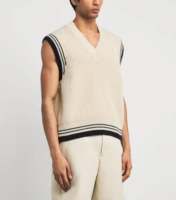 AMI Paris Wool-cotton De Coeur Sweater Vest