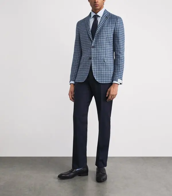 Pal Zileri Wool-linen Check Brera Blazer