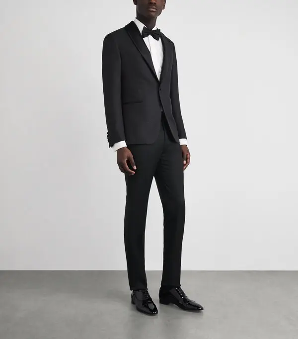 Pal Zileri Wool-blend Satin-trim Straight Trousers