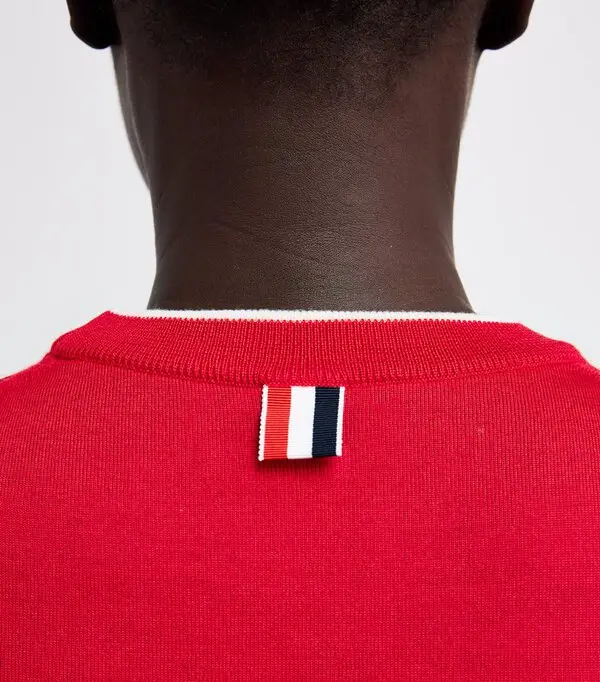 Thom Browne Short-sleeve Wool-blend 4-bar Sweater